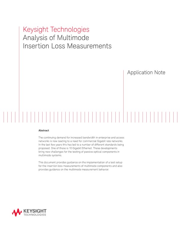 Analysis of Multimode Insertion Loss Measurements PDF Asset Page | Keysight
